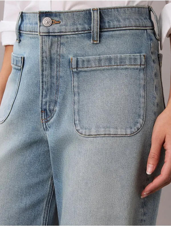 Calvin Klein Marcy Wide Leg Denim Pants - Maverick Blue