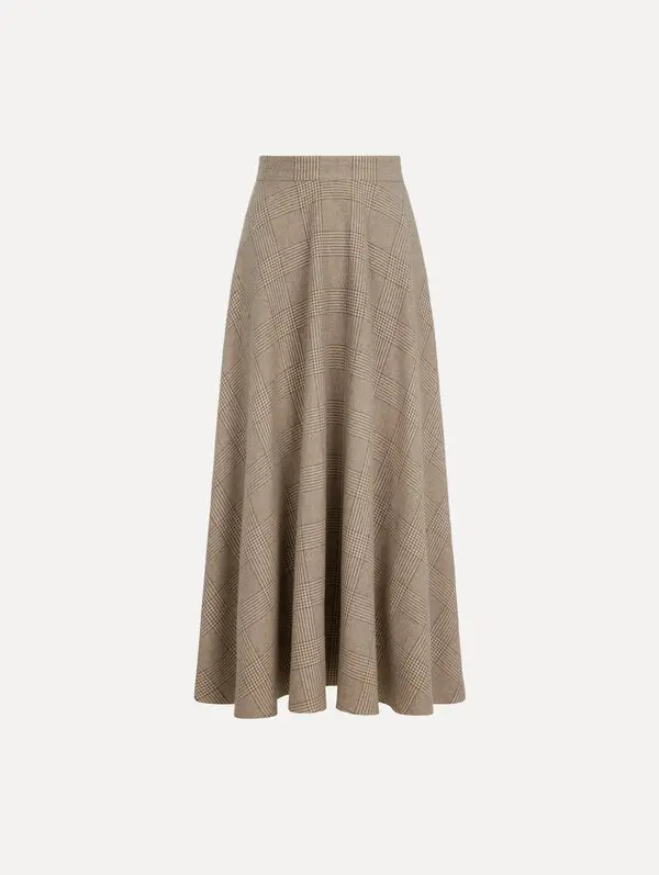 Oscar De La Renta Plaid Wool-cashmere Blend Skirt