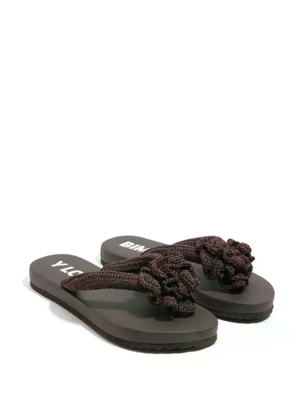Bimba Y Lola Chocolate Crochet-flower Flip-flops - Brown