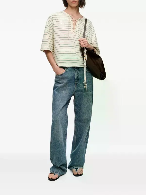 Bimba Y Lola Striped Adjustable Crew Neck T-shirt