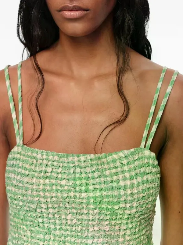 Bimba Y Lola Checked Gathered Balloon Jumpsuit