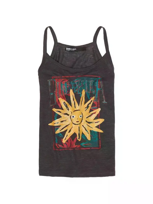 Bimba Y Lola Positional Sun Anthracite Linen Top
