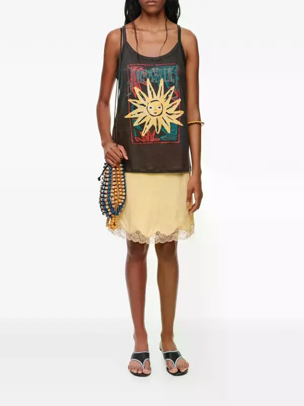 Bimba Y Lola Positional Sun Anthracite Linen Top