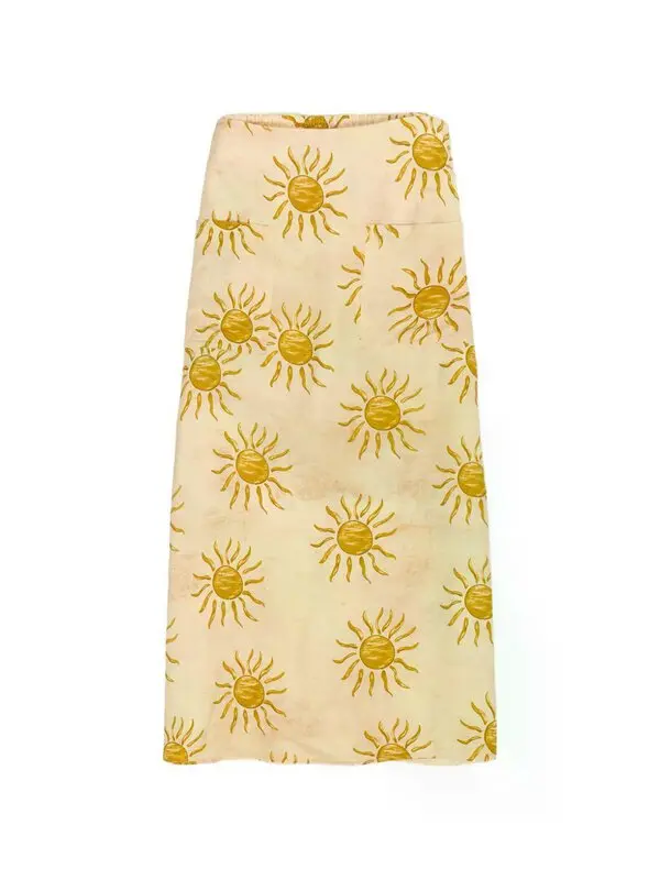 Bimba Y Lola Bimba The South Linen A-line Skirt - Neutrals