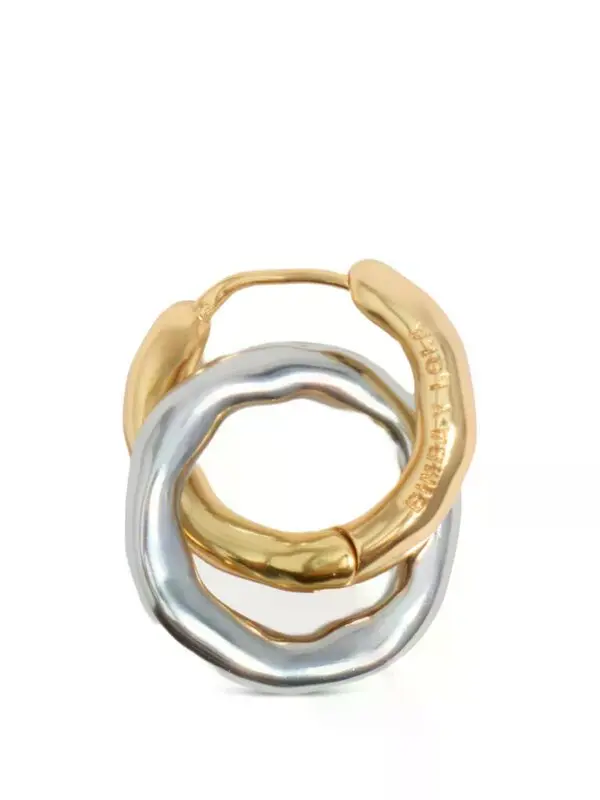 Bimba Y Lola Two-tone Textured Double Hoop Earrings