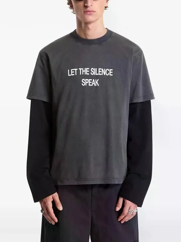 HELIOT EMIL Tacito Layered-sleeve T-shirt