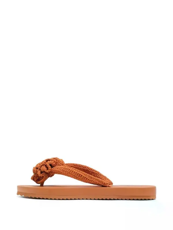 Bimba Y Lola Crochet Flower Flip-flops - Orange