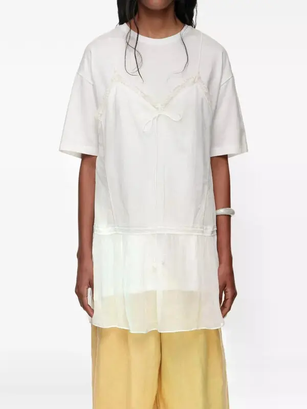 Bimba Y Lola Ivory Fluid Layer T-shirt Top