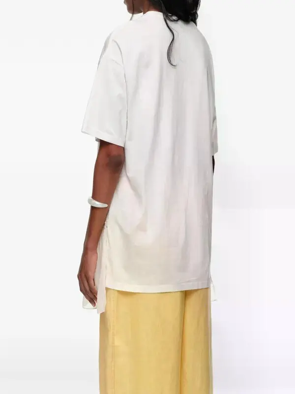 Bimba Y Lola Ivory Fluid Layer T-shirt Top