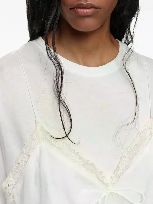 Bimba Y Lola Ivory Fluid Layer T-shirt Top