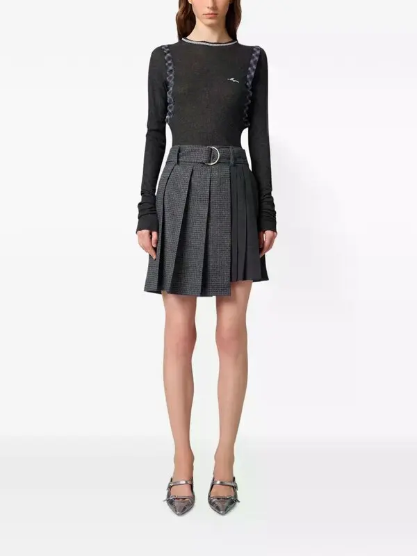 MSGM Belted Pleated Mini Skirt
