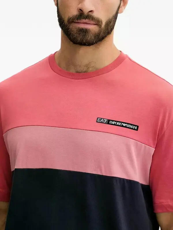 EA7 Colour-block Logo-patch T-shirt