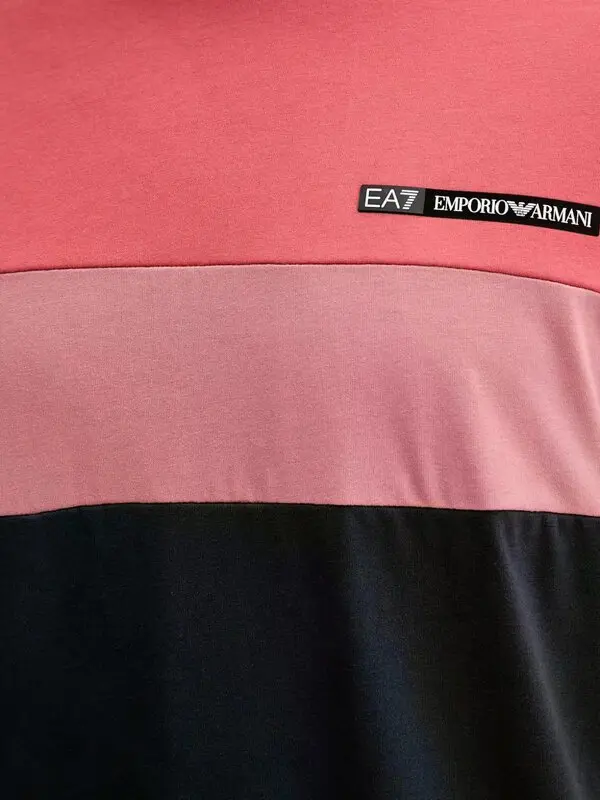 EA7 Colour-block Logo-patch T-shirt