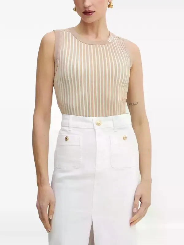 Liu Jo Striped Button Tank Top