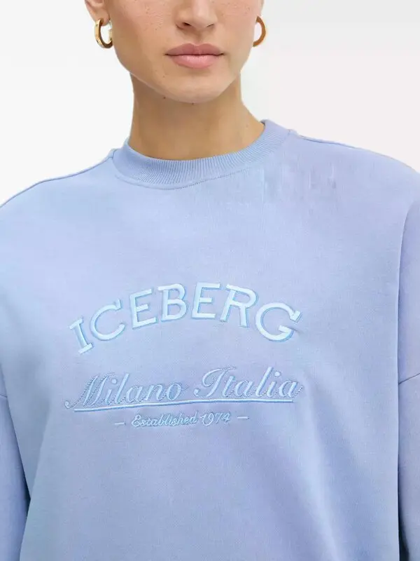 Iceberg Logo Embroidered Dropped-shoulder Sweater