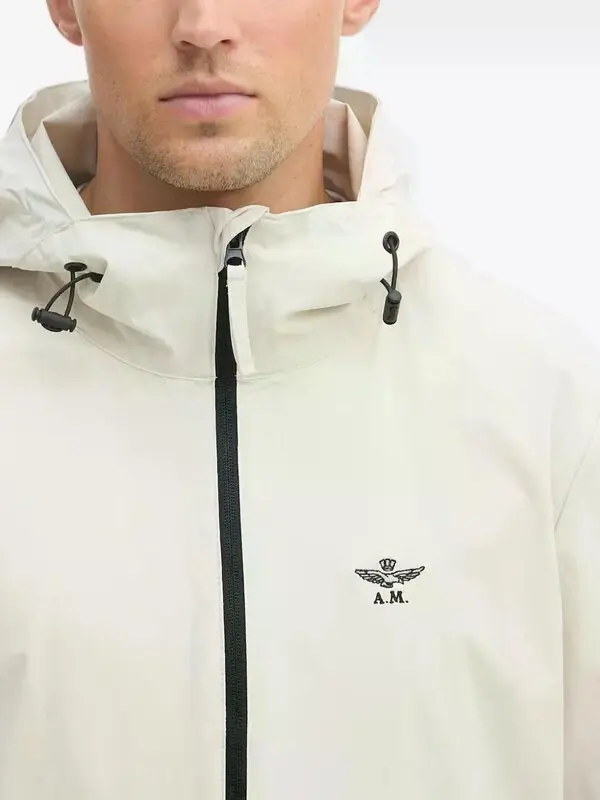 AERONAUTICA MILITARE Logo-embroidered Hooded Jacket