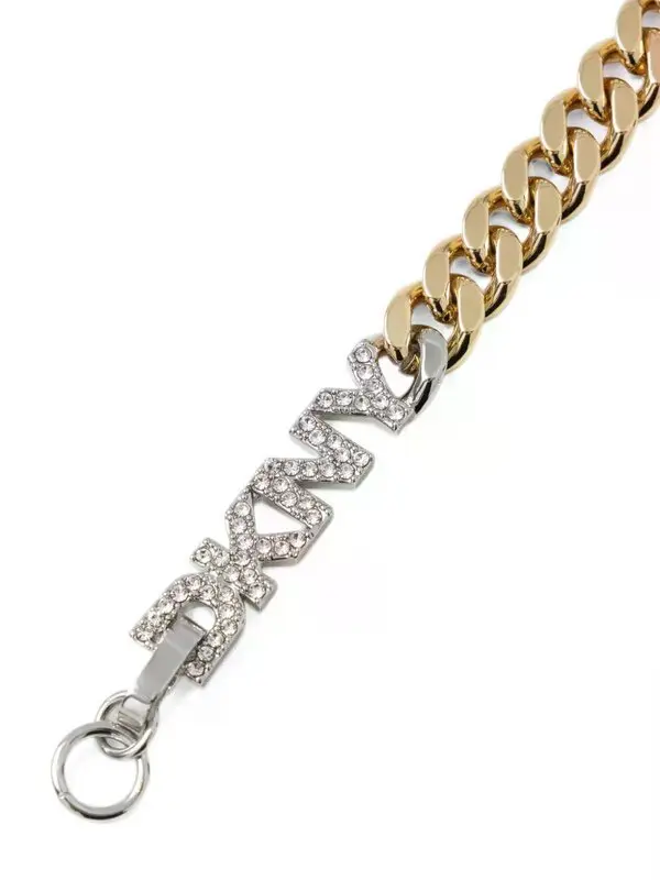 Dkny Paula Logo Plaque Curb Chain Bracelet