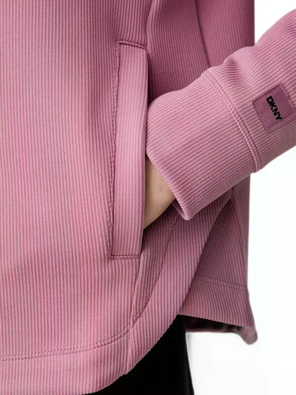 Dkny Ribbed-knit Zip-up Sweatshirt