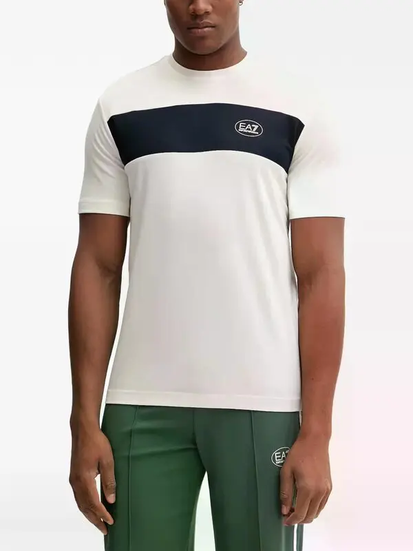 EA7 Logo-patch Panelled T-shirt