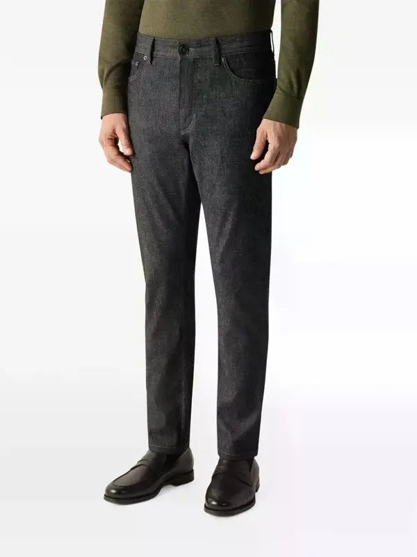 Zegna Stretch Cotton And Cashmere Slim Fit Jeans