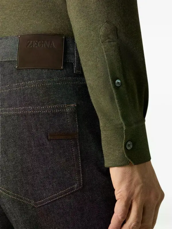 Zegna Stretch Cotton And Cashmere Slim Fit Jeans