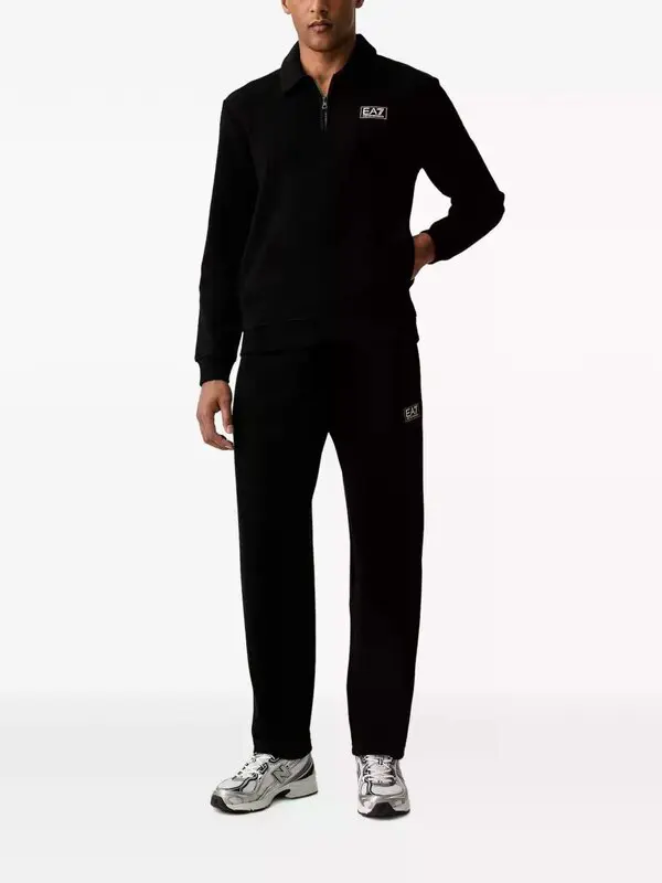 EA7 Logo-patch Quarter-zip Sweatshirt