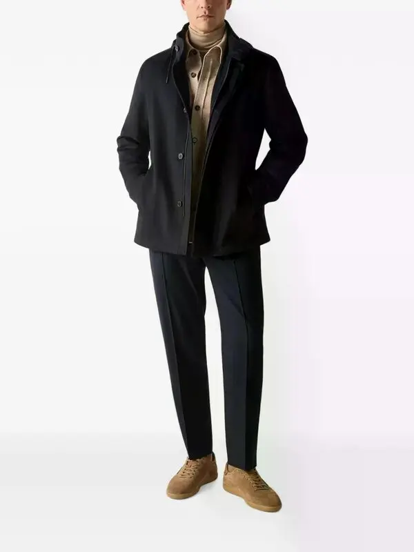 Zegna Wool, Silk, And Cashmere Blend Pants - Blue