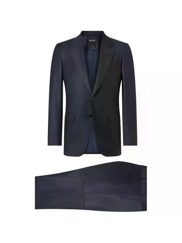 Zegna Dark Trofeo Selection Wool Suit - Blue
