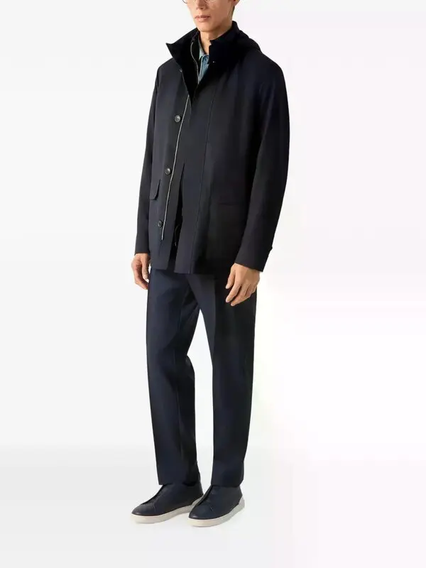 Zegna Navy Microfiber Motorin 300cc Car Coat