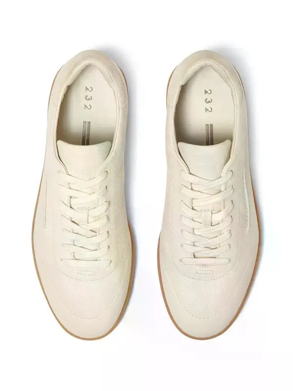Zegna Grained Calfskin 232 Sneakers - Neutrals