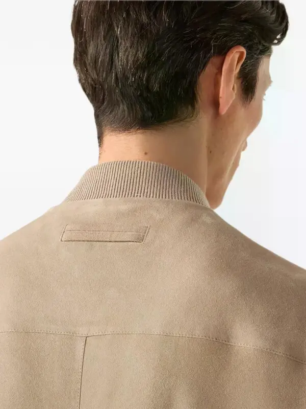 Zegna Light Taupe Suede Bomber