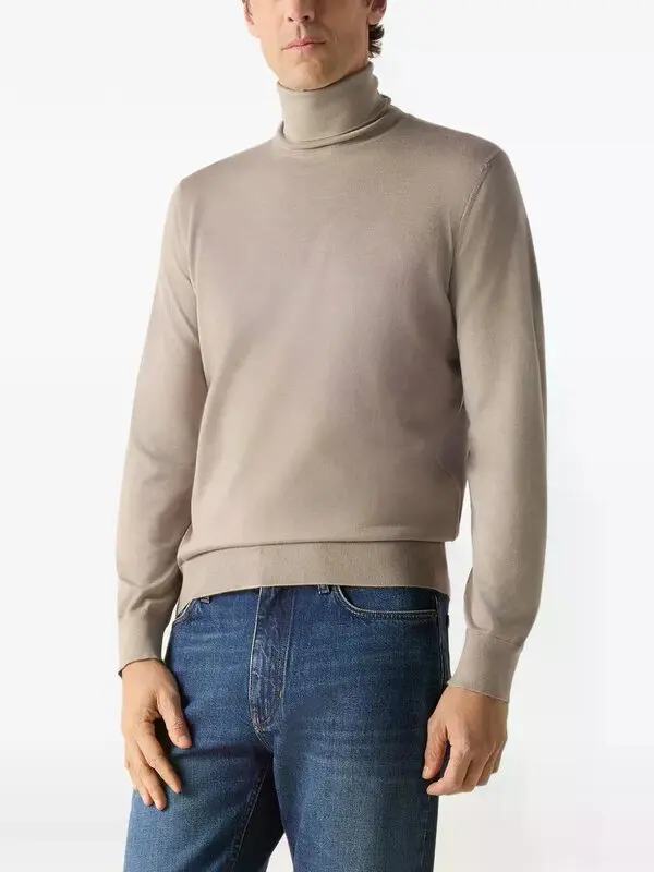Zegna Light Taupe Mélange Cashseta Turtleneck - Neutrals
