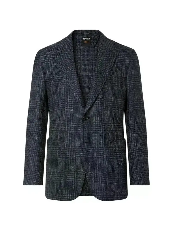 Zegna Navy Cashmere Silk And Linen Jacket