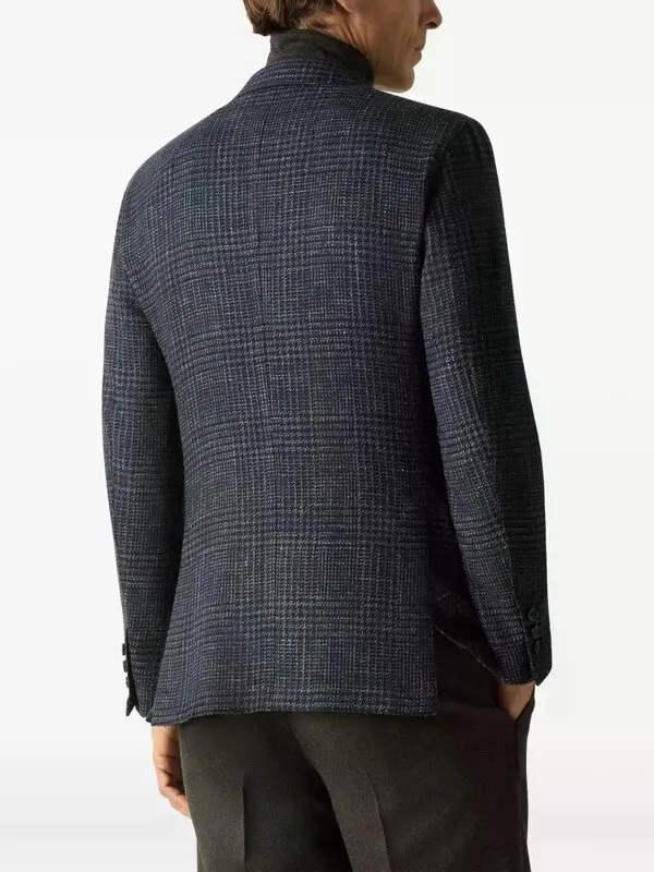 Zegna Navy Cashmere Silk And Linen Jacket