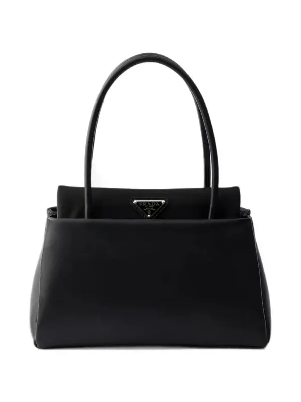 Prada Small Leather Bag With Re-nylon Flap
