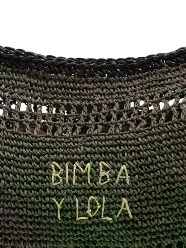 Bimba Y Lola Medium Chocolate Raffia-effect Handbag