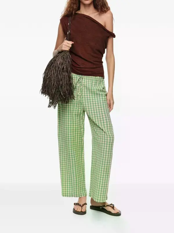 Bimba Y Lola Checked Corset-waist Trousers