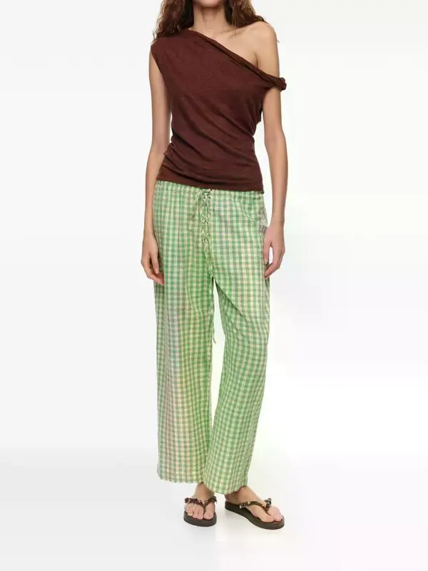 Bimba Y Lola Checked Corset-waist Trousers