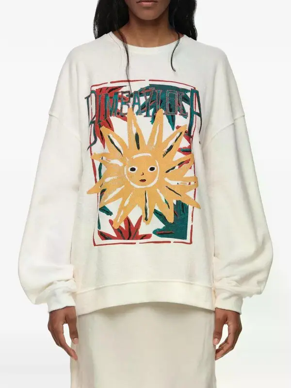 Bimba Y Lola Sun Logo Sweatshirt Ivory Towel