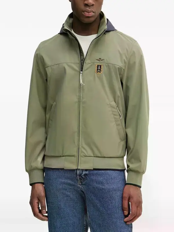 AERONAUTICA MILITARE Zip-up Hooded Jacket With Logo Patch