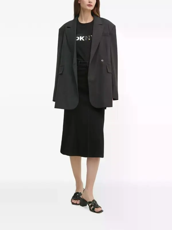 Dkny Logo Print Crewneck T-shirt - Black