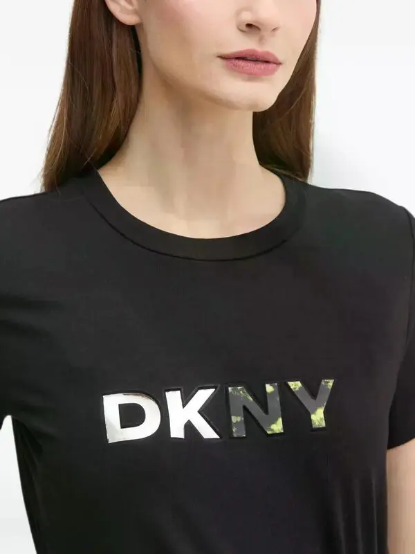 Dkny Logo Print Crewneck T-shirt - Black