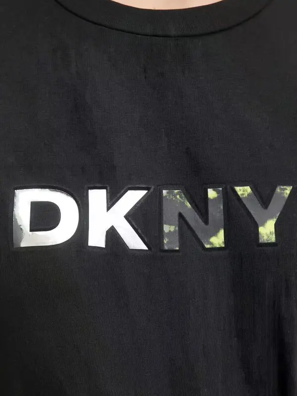 Dkny Logo Print Crewneck T-shirt - Black