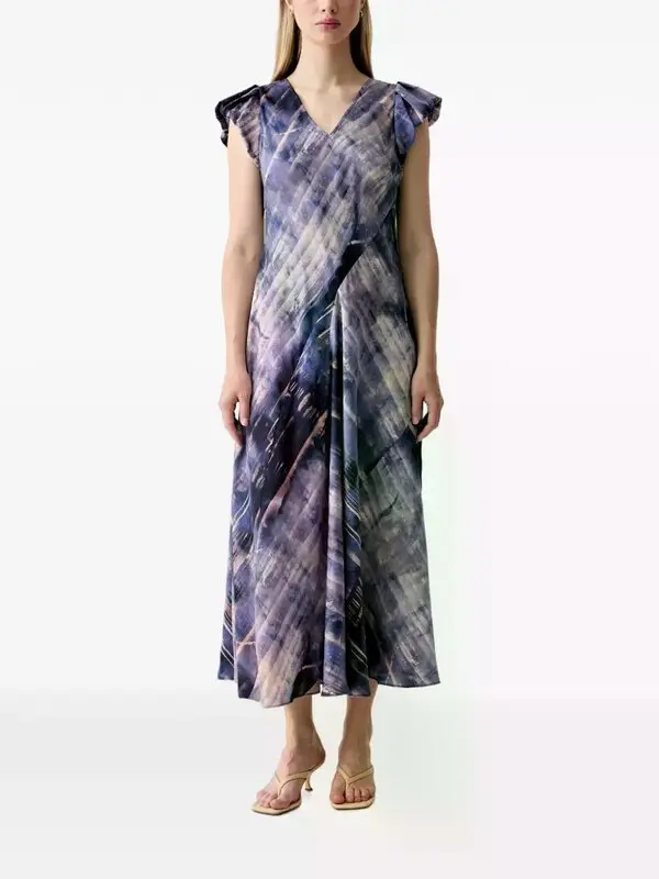 Dkny Tie-dye Cap-sleeve Midi Dress