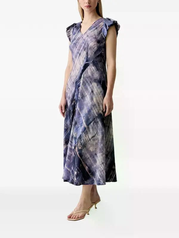 Dkny Tie-dye Cap-sleeve Midi Dress