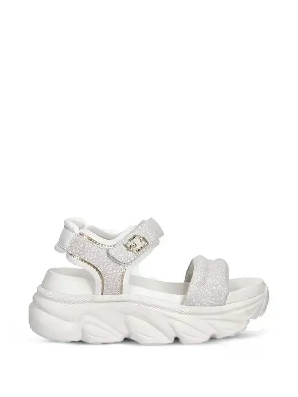 Liu Jo Steffy 01 Platform Sandals With Textured Straps And Buckle Fastening - White