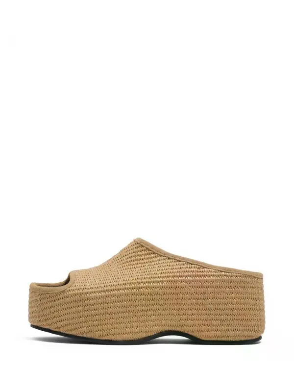 Bimba Y Lola Natural Raffia Platform Sandals