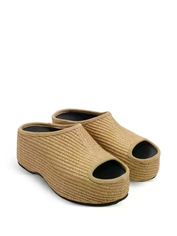 Bimba Y Lola Natural Raffia Platform Sandals
