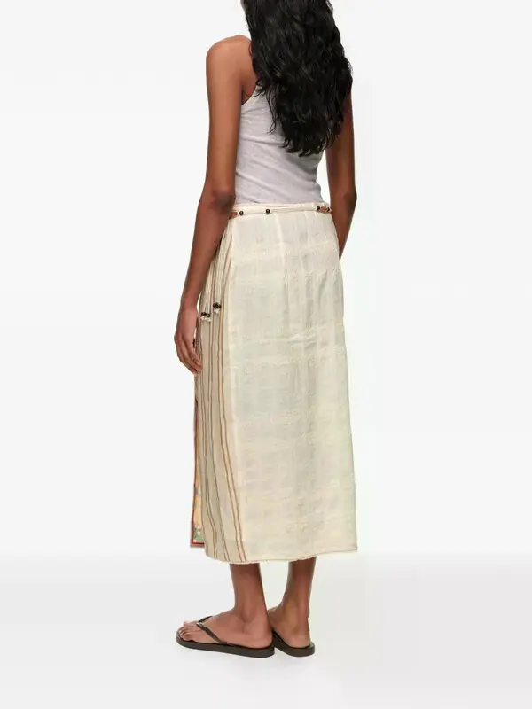 Bimba Y Lola Wild Patchwork Linen Sarong Skirt