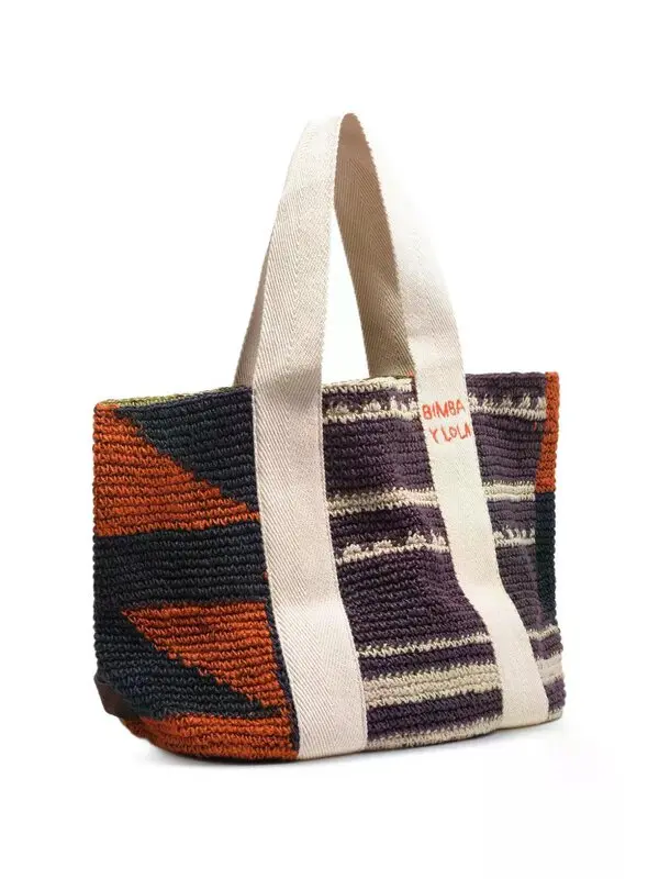 Bimba Y Lola Eggplant Maxi Jute Shopper Bag